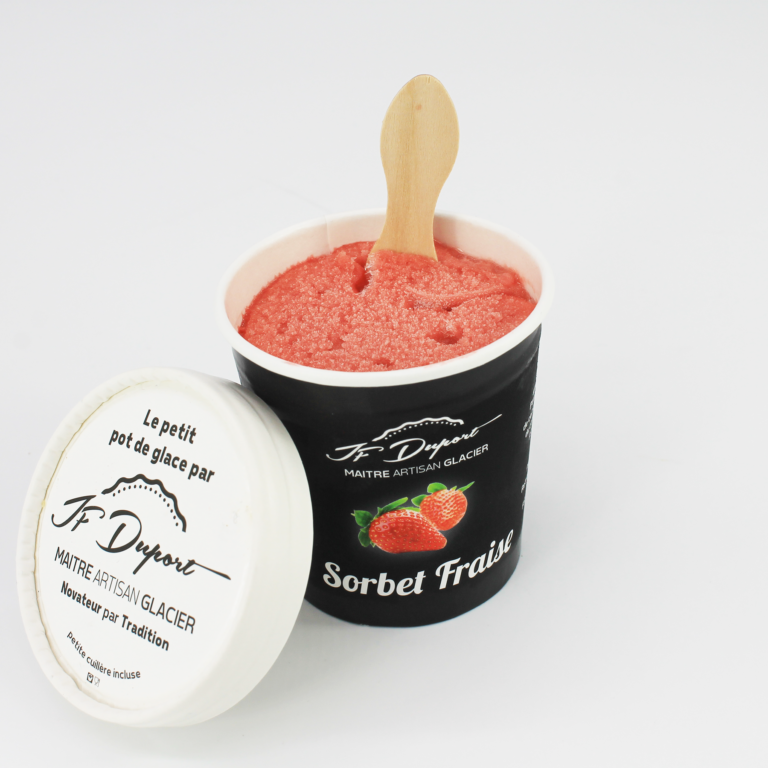 Petit Pot Sorbet Plein Fruit Fraise - SOPAGLACE MAÎTRE ARTISAN GLACIER
